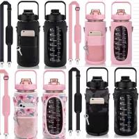 China 2L Travel Water Bottle with Neoprene Sleeve and Time Marker Motivational Design for sale