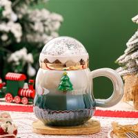 China 500ml Gift Box Travel Ceramic Coffee Mug Cup Set with Gradient Pearlescent Glaze for sale