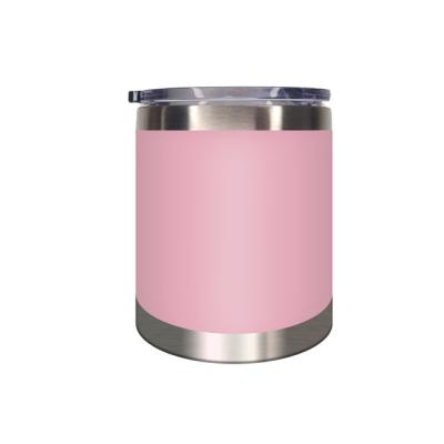 China 12oz Plastic Stainless Steel Travel Mug Vacuum Insulated Coffee Tumbler with Powder Coated Handle for sale