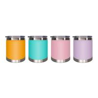 China 12oz Plastic Stainless Steel Travel Mug Vacuum Insulated Coffee Tumbler with Powder Coated Handle for sale
