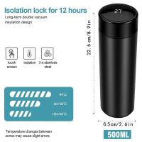 China Custom Logo Stainless Steel Insulated Water Bottle 500ml Smart Temperature Display for sale