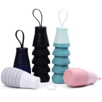 China 500ml Foldable Silicone Water Bottle Leakproof BPA Free 165g for Outdoor Travel for sale