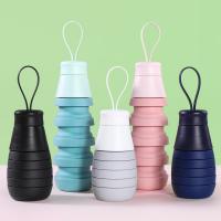 China 500ml Foldable Silicone Water Bottle Leakproof BPA Free 165g for Outdoor Travel for sale