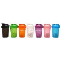 China 400ml 600ml Protein Shaker Bottle with Stainless Steel Mixing Ball Custom Colors for sale