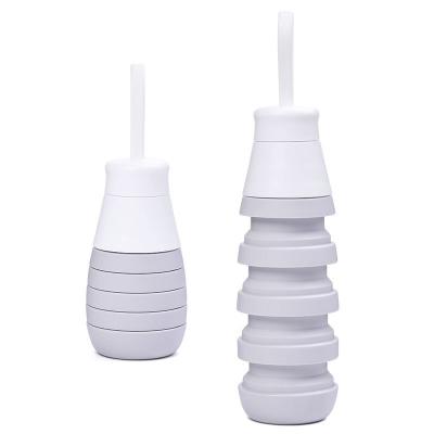 China 500ml Foldable Silicone Drink Bottle BPA Free Leakproof Portable for Kids Travel for sale