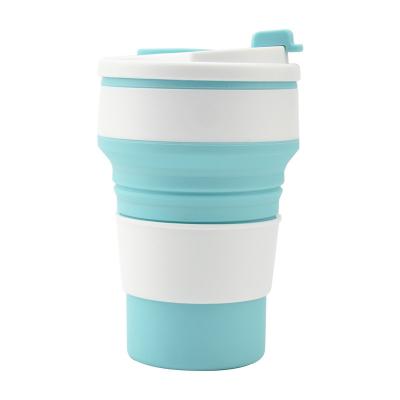 China Collapsible Silicone Water Bottle 350ml 500ml BPA-Free Outdoor Travel Camping Hiking Mug for sale