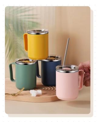 China 450ml Stainless Steel Double Wall Vacuum Insulated Travel Tumbler with Handle Customizable for sale