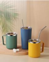 China 450ml Stainless Steel Double Wall Vacuum Insulated Travel Tumbler with Handle Customizable for sale