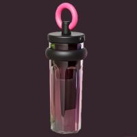 China 700ml Large Capacity Custom Logo Transparent Plastic Bottle With Straw for Travel for sale