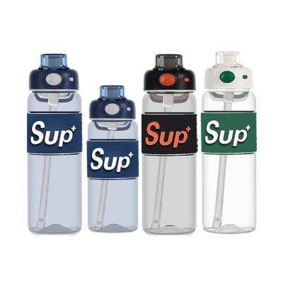 China Customized Tritan Water Bottle 650ml 780ml with Lock Lid and Straw for Sports for sale