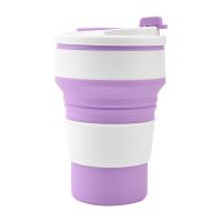 China Collapsible Silicone Water Bottle 350ml 500ml High Temperature Resistant Travel Sports Mug with Lid for sale