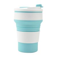 China Collapsible Silicone Water Bottle 350ml 500ml High Temperature Resistant Travel Sports Mug with Lid for sale