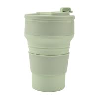 China Collapsible Silicone Water Bottle 350ml 500ml High Temperature Resistant Travel Sports Mug with Lid for sale