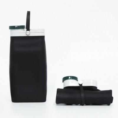 China Foldable Silicone Water Bottle 400ml 600ml Collapsible Outdoor Travel BPA Free for sale
