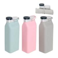 China Foldable Silicone Water Bottle 400ml 600ml Collapsible Outdoor Travel BPA Free for sale