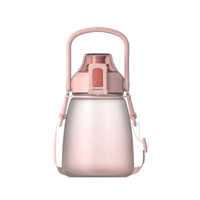 China Custom Tritan Sports Water Bottle 1.1L with Lid and Straw Reusable Plastic Drinking Bottle for sale