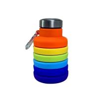 China Foldable Silicone Water Bottle 500ml Collapsible Travel Sports Bottle Unisex for sale
