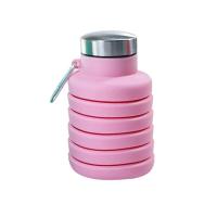 China Foldable Silicone Water Bottle 500ml Collapsible Travel Sports Bottle Unisex for sale