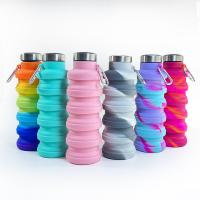 China Silicone Collapsible Water Bottle 500ml BPA Free Leak Proof Custom Color for Kids Outdoor for sale