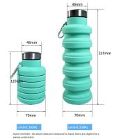 China Silicone Collapsible Water Bottle 500ml BPA Free Leak Proof Custom Color for Kids Outdoor for sale