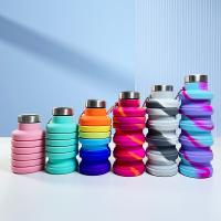 China 500ml Foldable Silicone Water Bottle BPA Free Collapsible Travel Sports Cup for sale