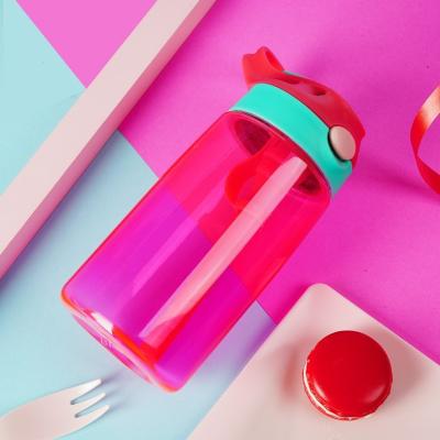 China Customized BPA Free Tritan Kids Water Bottle 500ml with Straw Drinking Cup for sale