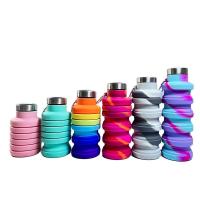 China Custom Logo 500ml Silicone Collapsible Water Bottle BPA Free Foldable Sports Cup for sale