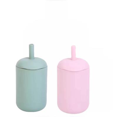 China 175ml BPA-Free Silicone Children's Water Bottle Leakproof Outdoor Travel Straw Cup for sale