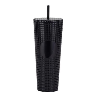 China 710ml Reusable Coffee Tumbler Matte Canteen Round Water Bottle 313g Plastic with Custom Logo for sale