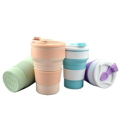 China Collapsible Silicone Water Bottle 350ml 500ml Custom Logo Travel Cup Outdoor for sale