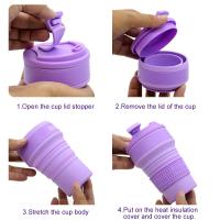 China Collapsible Silicone Water Bottle 350ml 500ml Custom Logo Travel Cup Outdoor for sale