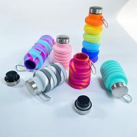 China Silicone Collapsible Water Bottle 500ml Foldable Outdoor Sport Bottle Custom Logo for sale