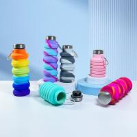 China Silicone Collapsible Water Bottle 500ml Foldable Outdoor Sport Bottle Custom Logo for sale