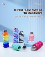 China Silicone Collapsible Water Bottle 500ml Foldable Outdoor Sport Bottle Custom Logo for sale