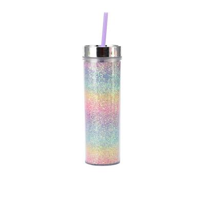 China Plastic Water Bottle 450ml with Flexible Straw Lid for School Promotional Sales for sale