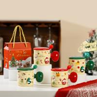 China Sublimation Custom Ceramic Cup Reusable 3D Christmas Mug Gift with Lid and Spoon for sale