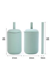 China 175ml Silicone Water Bottle with Straw Baby Fashion Outdoor Drinkware Clay Color for sale