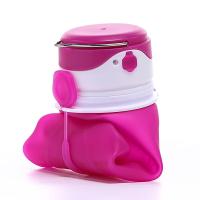 China 200ml Collapsible Silicone Water Bottle with LED Light BPA Free for Sports Kids for sale