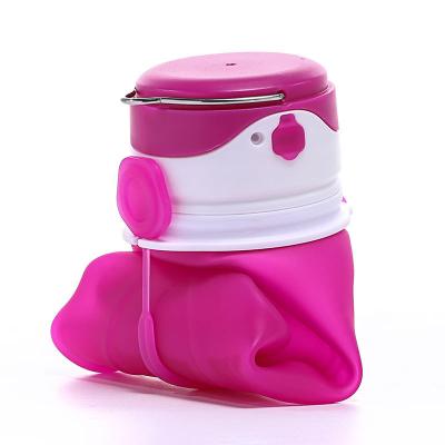 China 200ml Collapsible Silicone Water Bottle with LED Light BPA Free for Sports Kids for sale