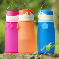 China 200ml Collapsible Silicone Water Bottle with LED Light BPA Free for Sports Kids for sale