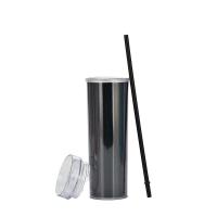China 450ml Wide Mouth Travel Coffee Cup Tumbler Plastic Insulated Mug with Custom Logo for sale