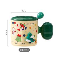 China Christmas Ceramic Mug 380ml Cartoon Coffee Cup Custom Logo Design Gift for sale