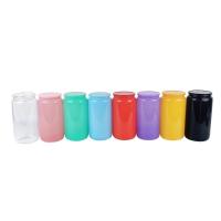 China 16oz Glass Drinking Bottle Colorful Portable Shape for Fruit Water Reusable for sale