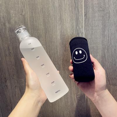 China 500ml BPA Free Plastic Water Bottle with Time Scale Leakproof for Gym for sale