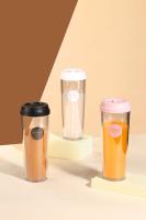 China Transparent Plastic Coffee Cup with Lid 320ml 420ml 520ml 700ml Outdoor Bottle for sale
