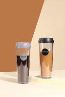 China Transparent Plastic Coffee Cup with Lid 320ml 420ml 520ml 700ml Outdoor Bottle for sale