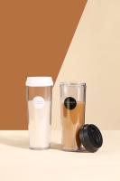 China Custom Logo Double Wall Plastic Coffee Mug 320ML 420ML 520ML 700ML Anti-Corrosion Coating for sale