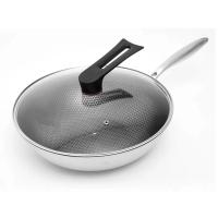 China 316 Stainless Steel Wok 32cm Triple Layer Nonstick Honeycomb Frying Pan for sale