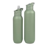 China Vacuum Insulated Stainless Steel Flask 580ml 1000ml with Handle Lid Army Green for sale