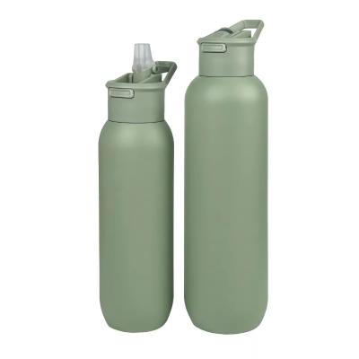 China Vacuum Insulated Stainless Steel Flask 580ml 1000ml with Handle Lid Army Green for sale